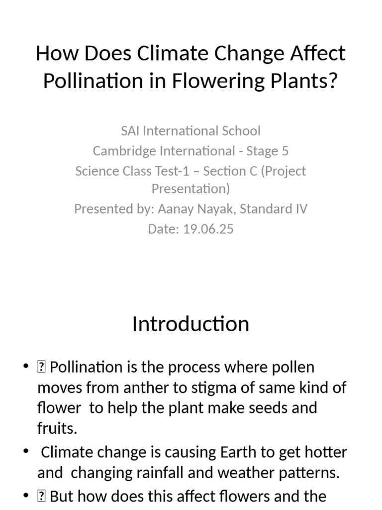Climate Change and Pollination Presentation | PDF