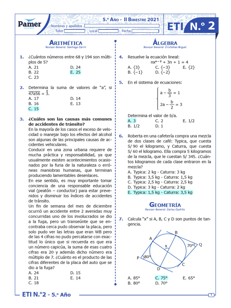 ETI #2 - 5º Año | PDF | Enlace químico