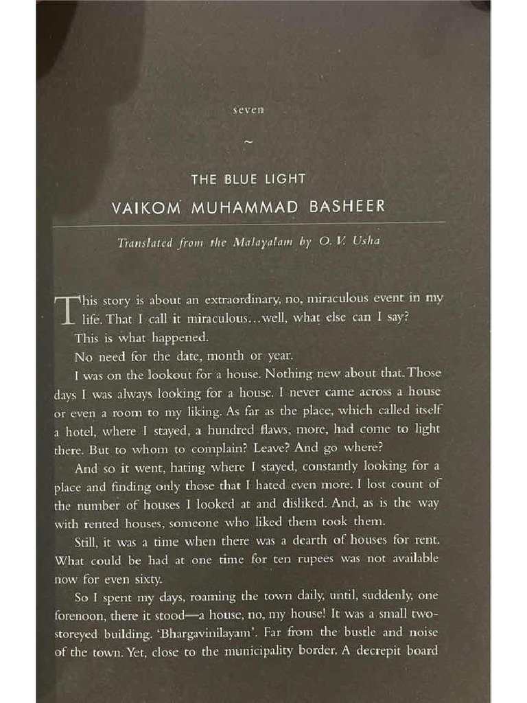 The Blue Light by Muhammed Basheer | PDF