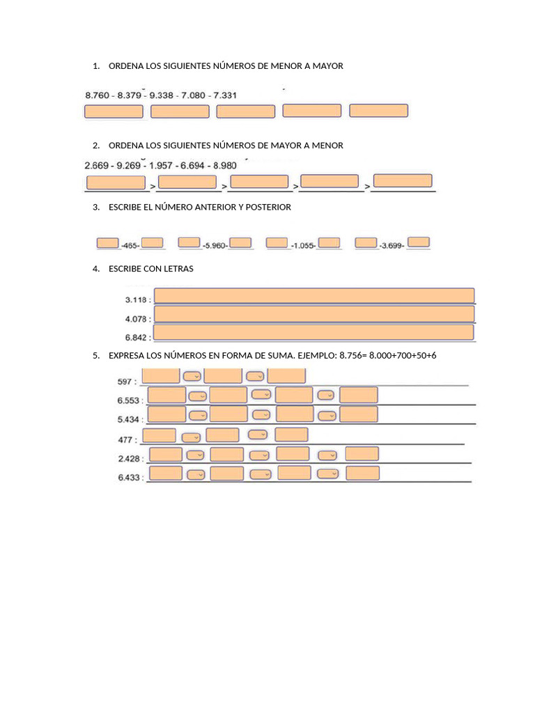 Numeros Hasta El 9999 | PDF
