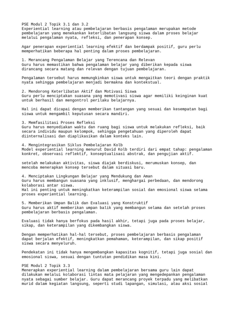 Refleksi Modul 2 Pse Topik 3 | PDF