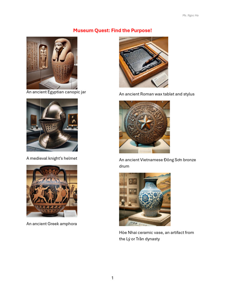 Unit 8 - Museum Quest (Handout) | PDF