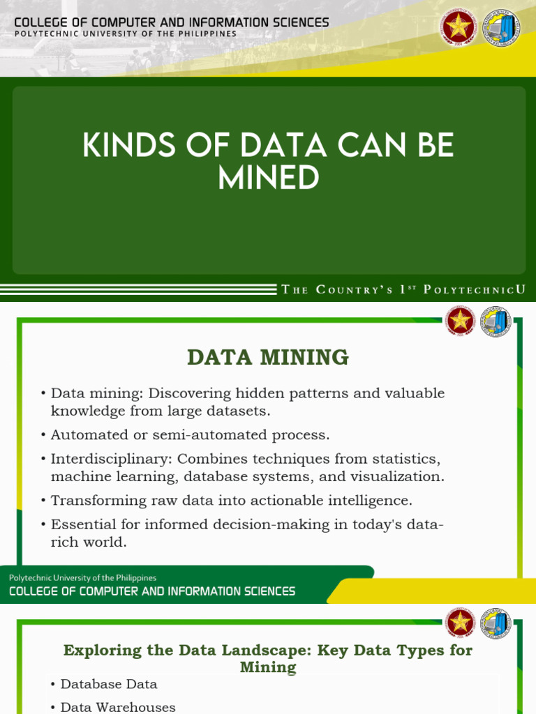 Lesson 2 Kinds of Data Can Be Mined | PDF | Data | Databases