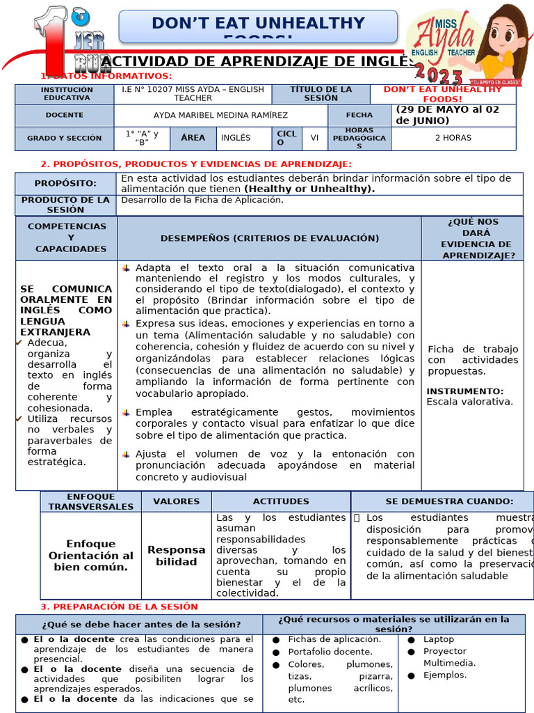 Actividad de Aprendizaje3 - Und3 - Jer - Rural - 1° - Sem3 - Clase3 - Miss Ayda | PDF ...