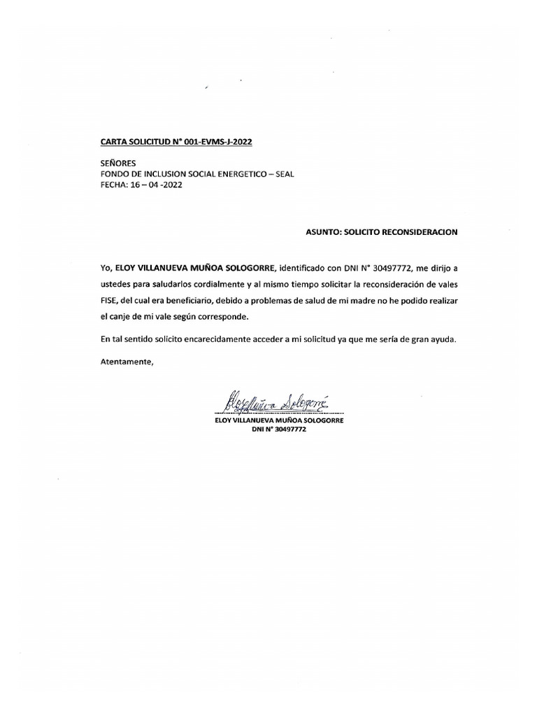 Carta Seal Vales Fise | PDF