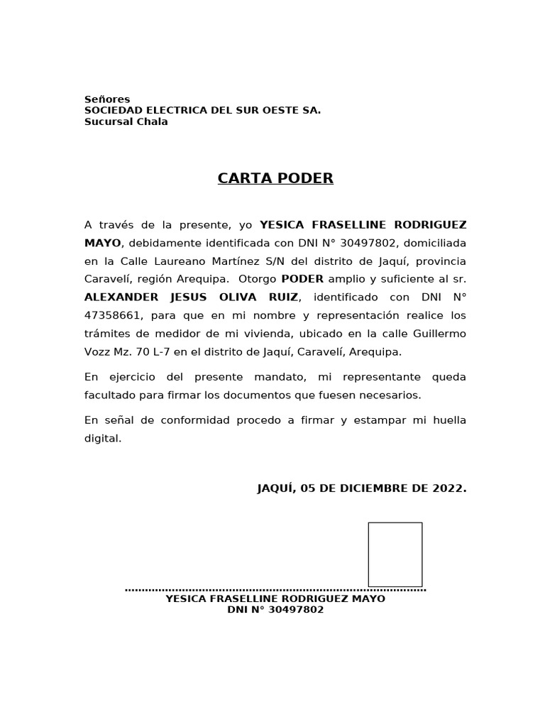 Carta Poder Seal | PDF