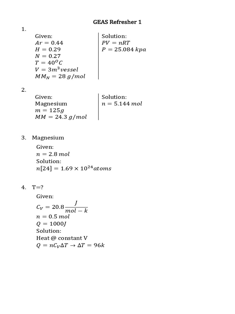 GEAS Refresher 1 (Oct 2024) | PDF | Physical Phenomena | Applied And Interdisciplinary Physics