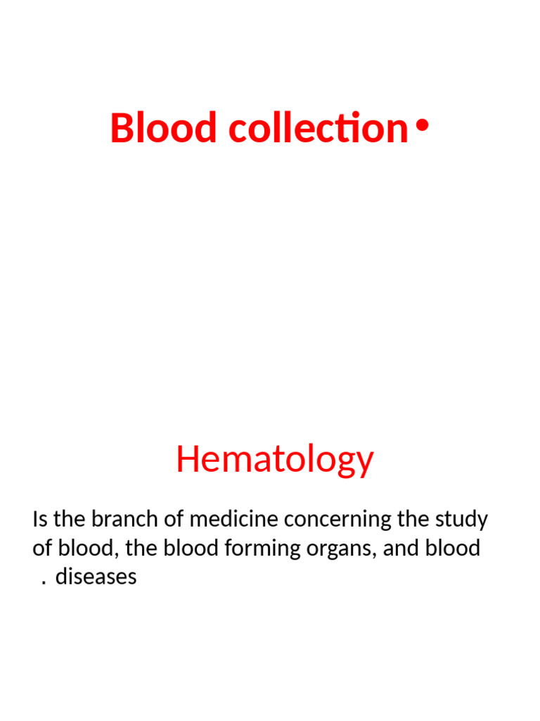 Blood Collection Techniques and Safety | PDF | Blood | Medicine