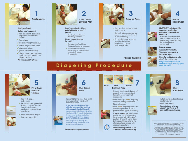 Diapering Procedure Guidelines | PDF | Diaper | Hand Washing
