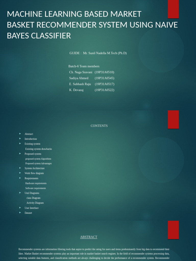 Projectbatch6ppt (1) (1) (Autosaved) | PDF | Statistical Classification | Computing