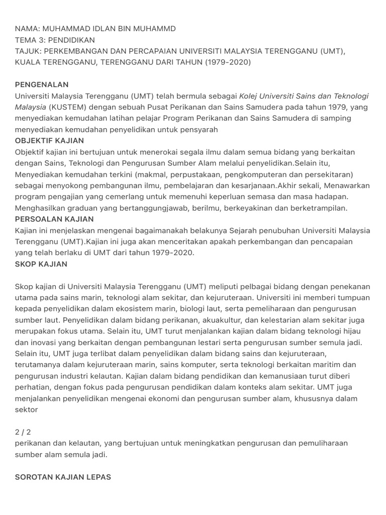 Nama - Muhammad Idlan Bin Muhammd | PDF