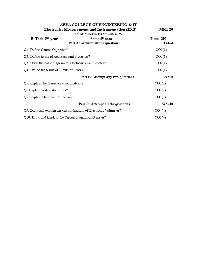 Arya College of Engineering & It Electronics Measurements and ...