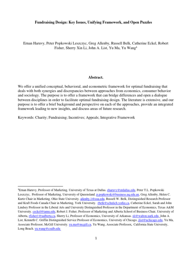 Fundraising Design Key Issues Unifying F | PDF | Incentive | Fundraising