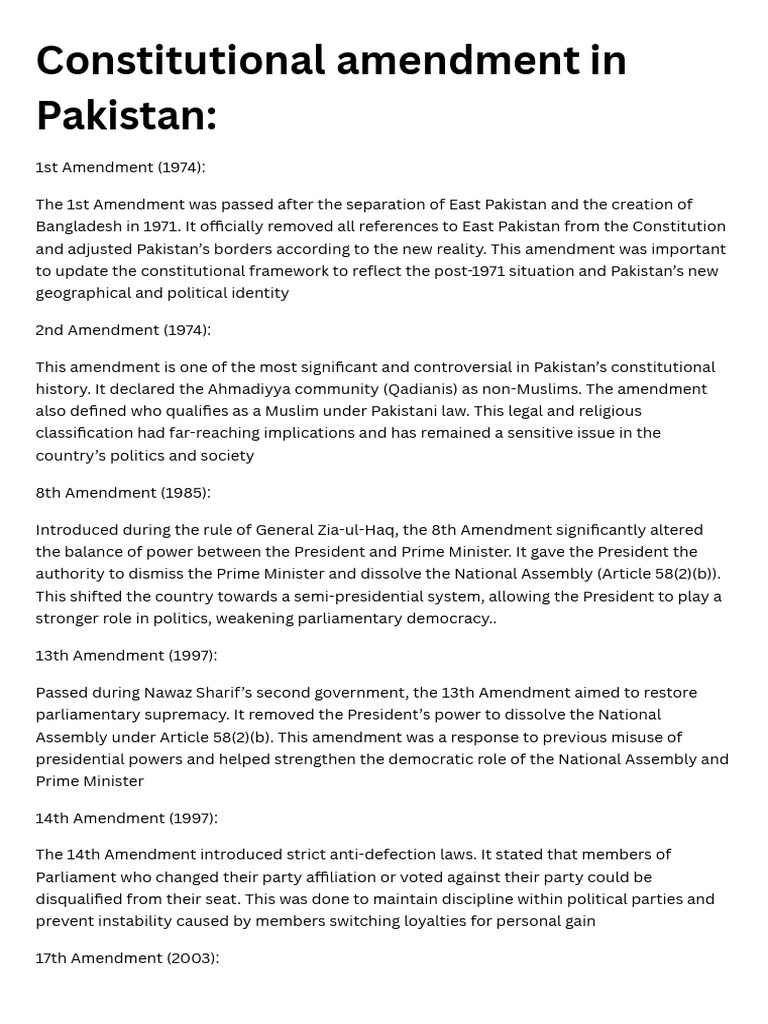 Constitutional Amendment in Pakistan - 20250623 - 092320 - 0000 | PDF ...