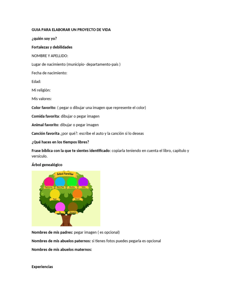 Guía para Crear un Proyecto de Vida | PDF