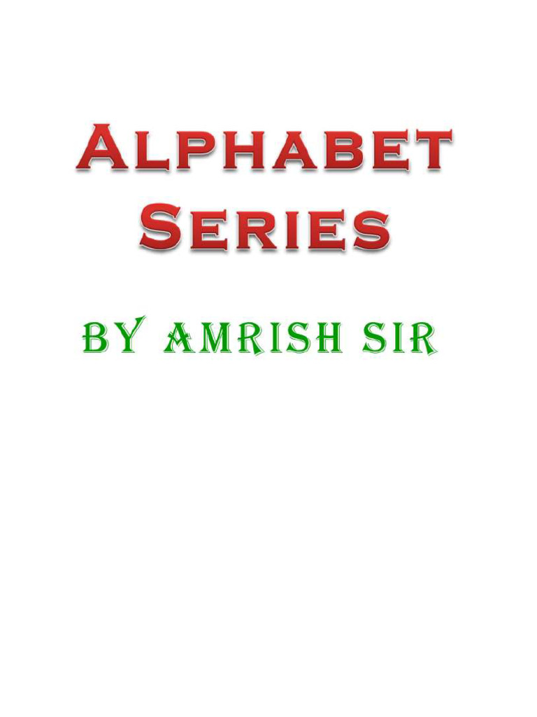 Reasoning Alphabet Series | PDF