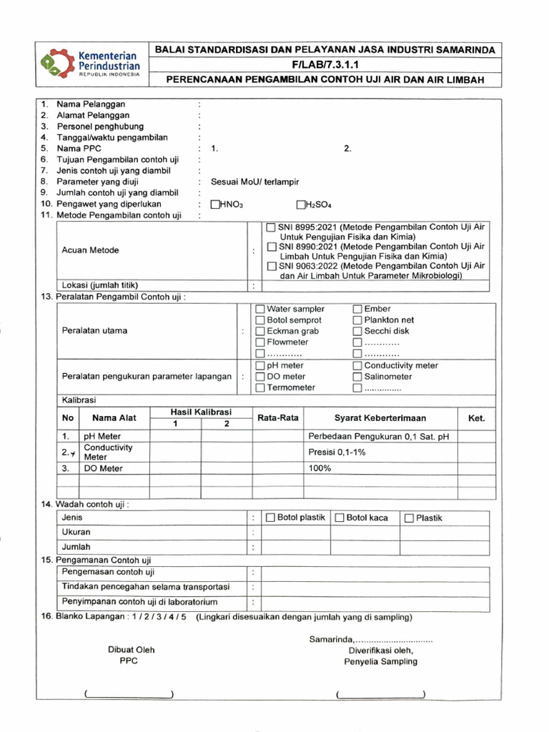 Dokumen Perencanaan Pengambilan Sampling - Halaman - 1 | PDF
