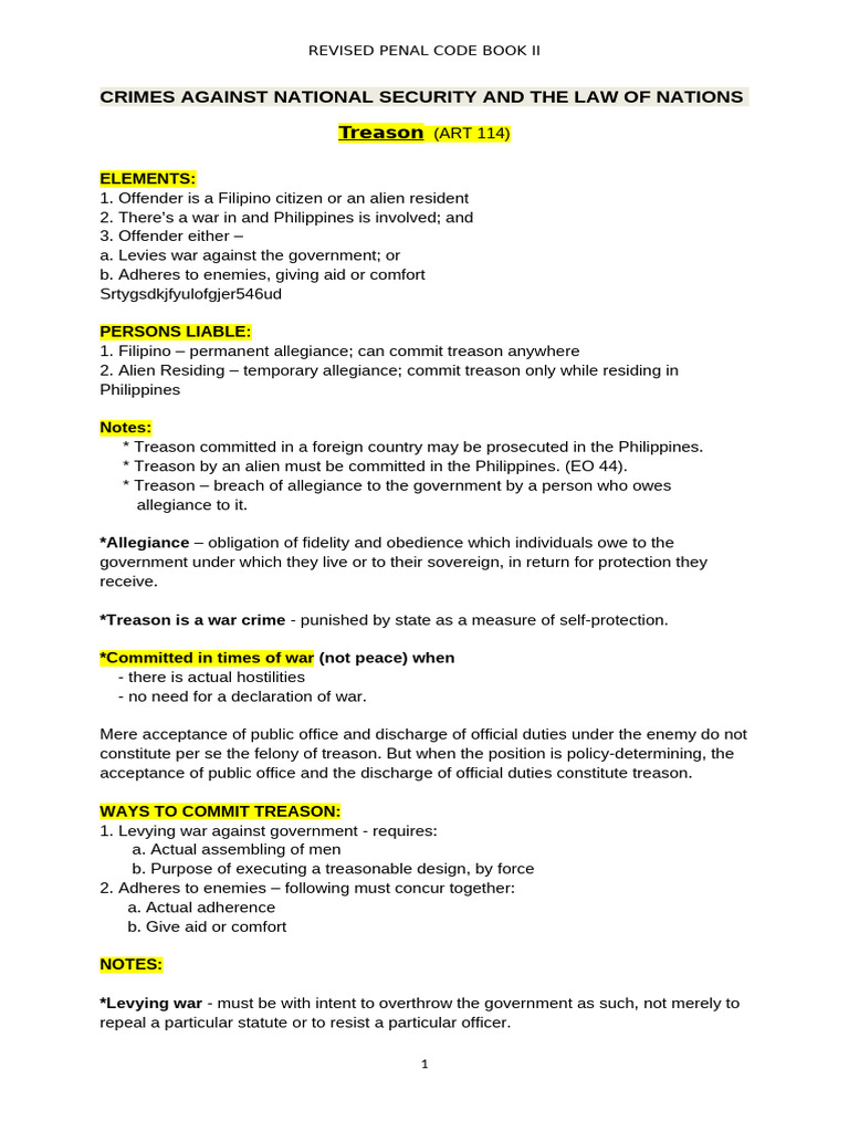 RPC-2 3 | PDF | Treason | Crimes