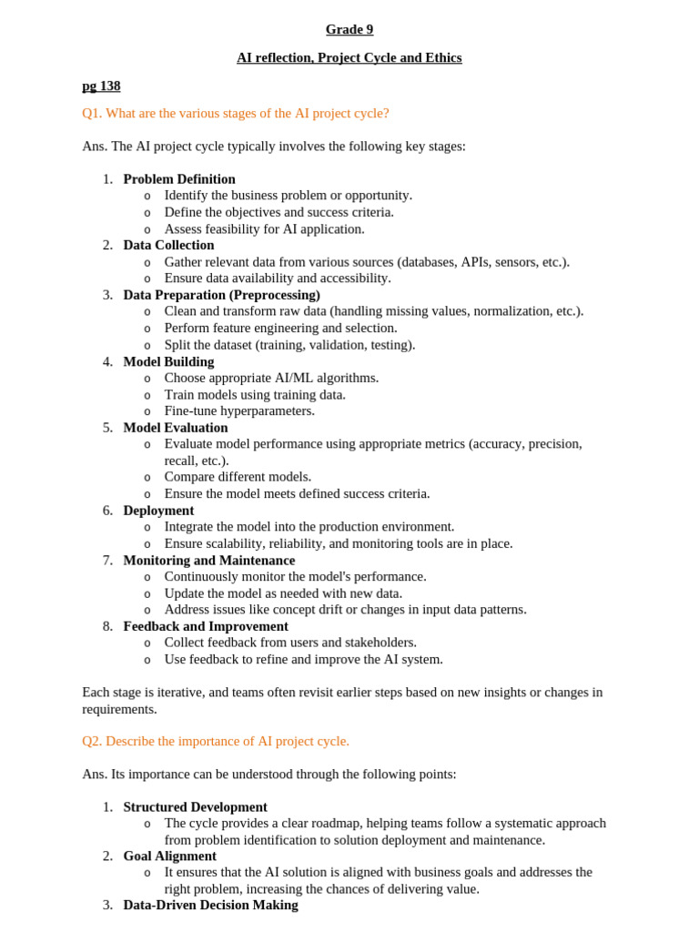 Grade 9 (AI Project Cycle) | PDF | Artificial Intelligence ...