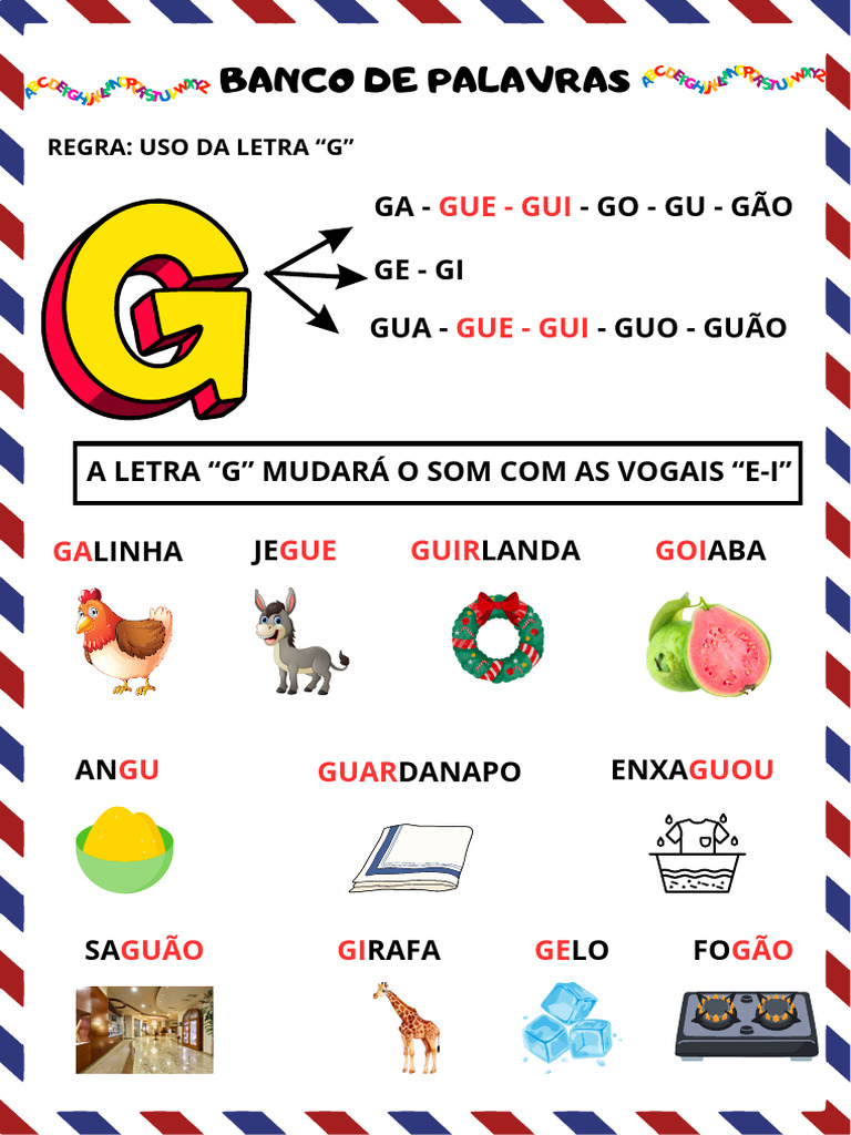 Palavras com a Letra G | PDF