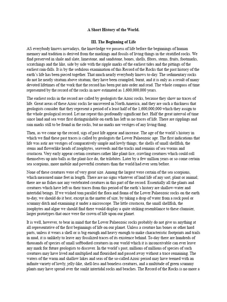 A Short History of The World Capter 3 | PDF | Rock (Geology) | Nature
