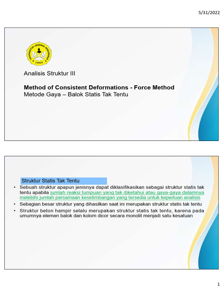Consistent Deformations - Force Method | PDF