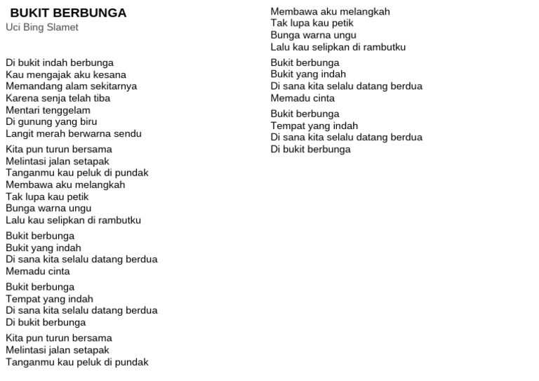 Bukit Berbunga - Uci Bing Slamet | PDF