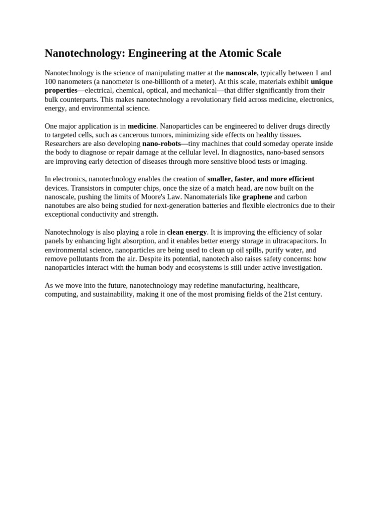 Nano Technology Notes | PDF