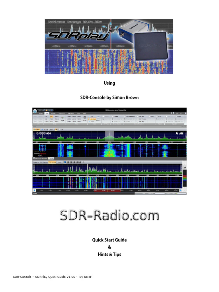 SDR Console SDRPlay RSP - QuickGuideTips | PDF | Ultra High Frequency ...