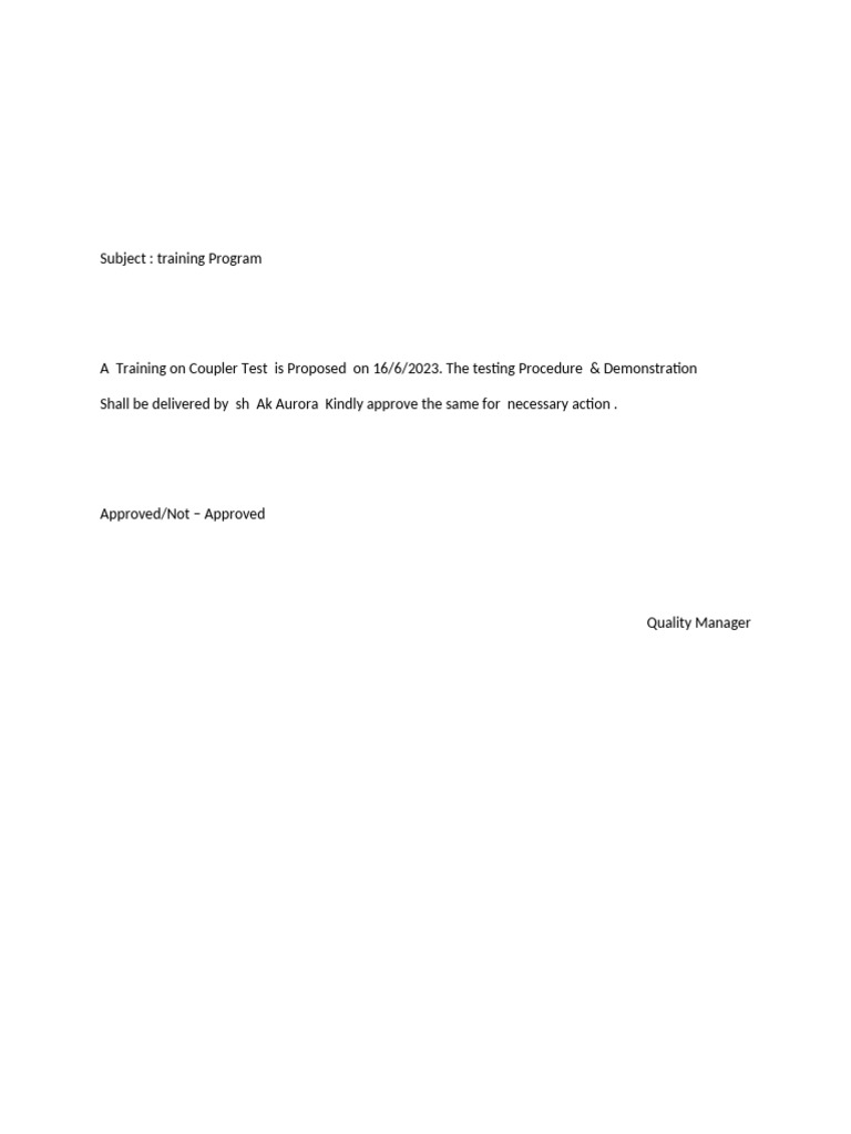 Training Program | PDF