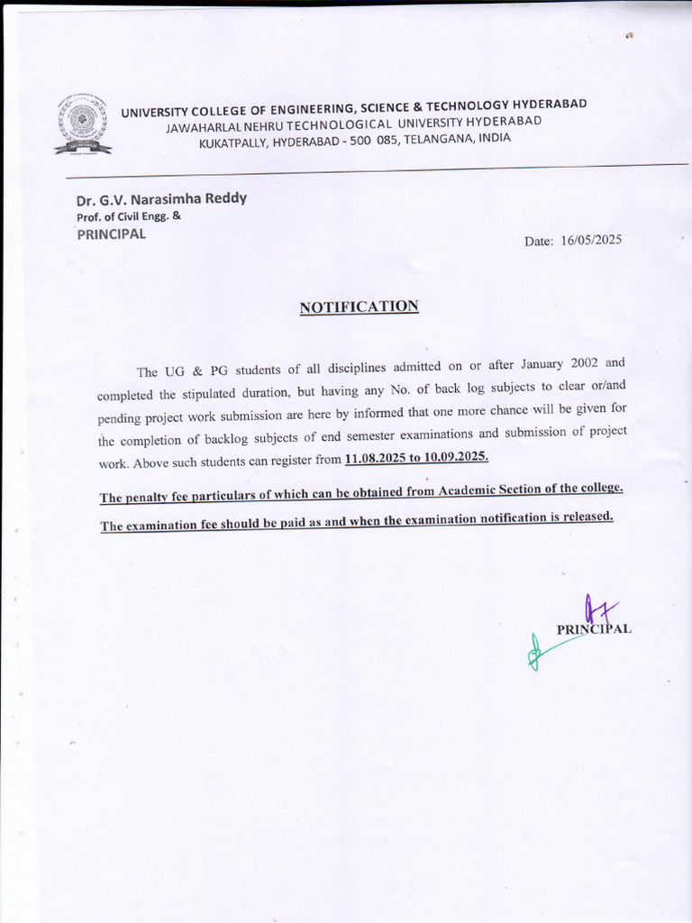 316 - One Time Chance Notification 16.05.2025 | PDF