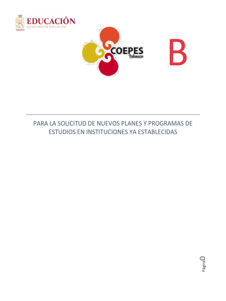B Manual para La Solicitud de Nuevos Planes y Programas de Estudios en Instituciones Ya ...