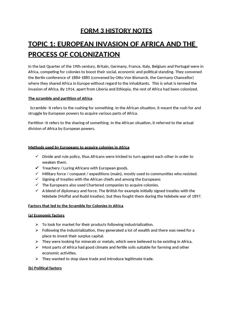 European Colonization of Africa Overview | PDF
