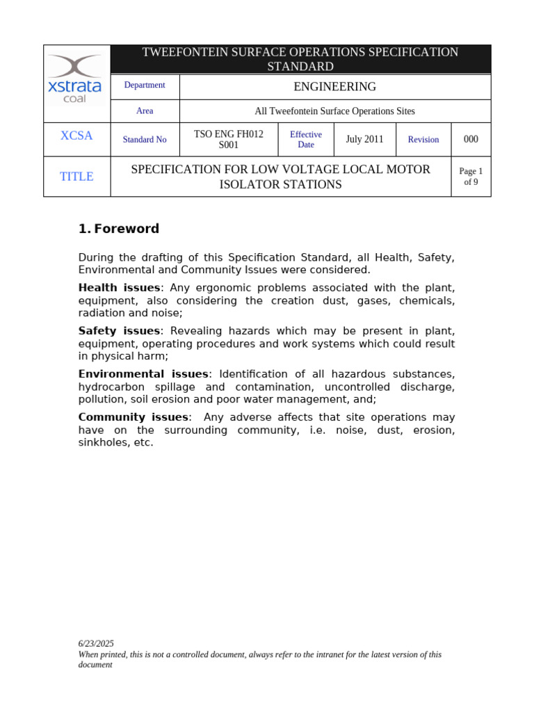 Low Voltage Motor Isolator Specification | PDF | Electrical Connector ...