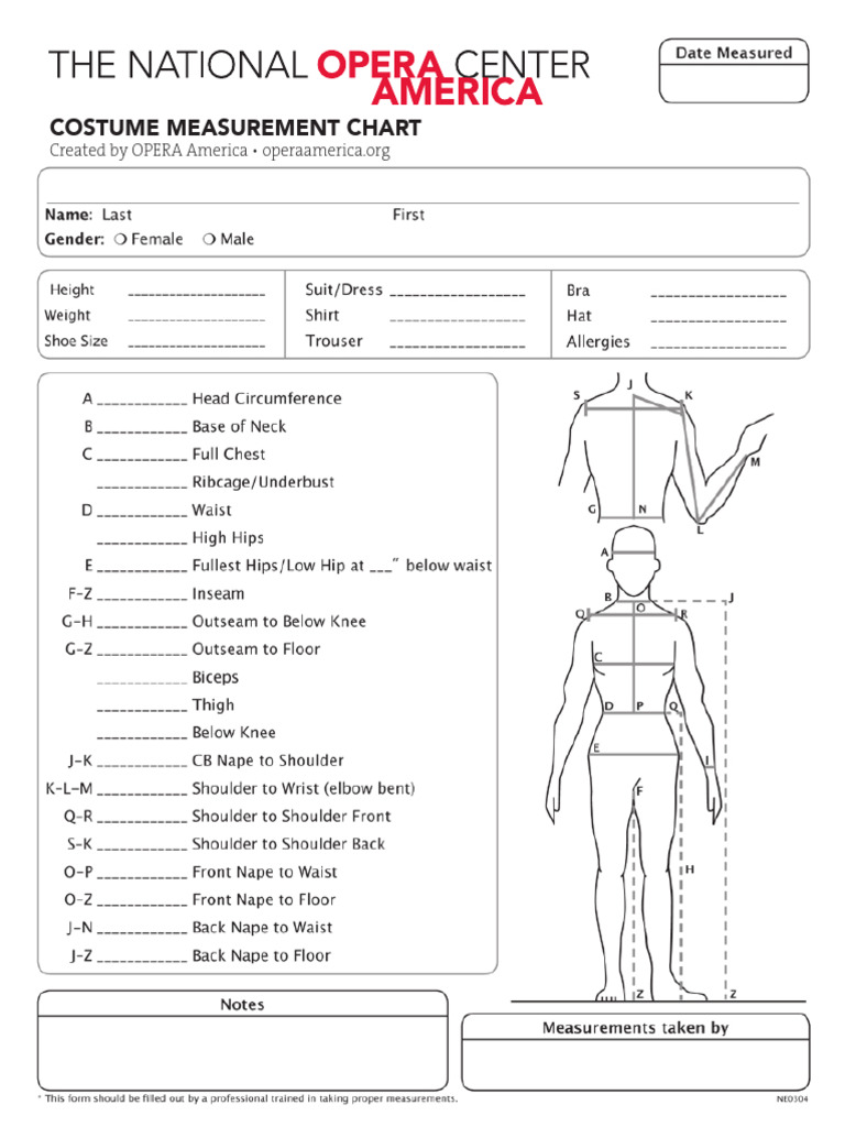 Costume Meas | PDF