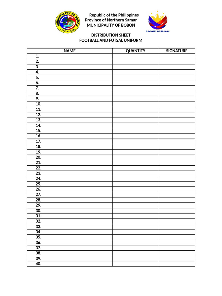Distribution Sheet | PDF