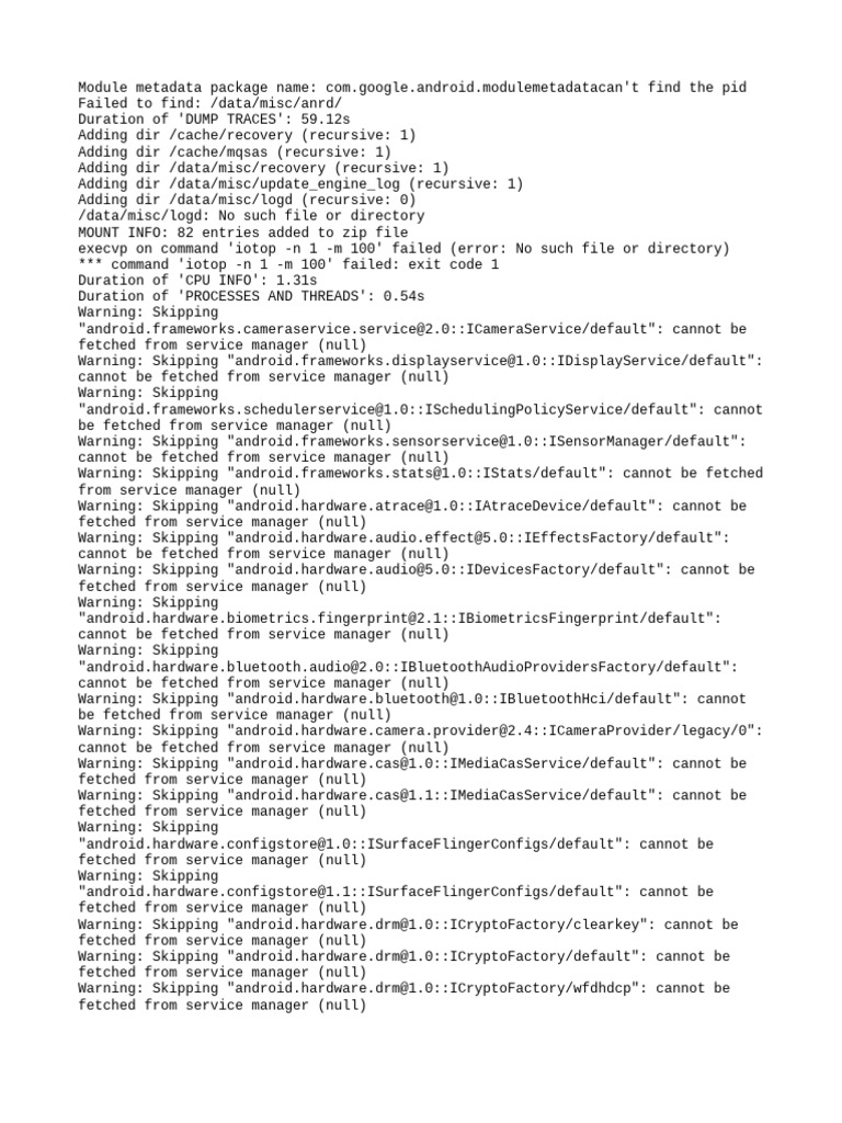 Bugreport Grus QKQ1.190828.002 2025 06 18 00 04 11 Dumpstate - Log 18915 | PDF | Computer ...