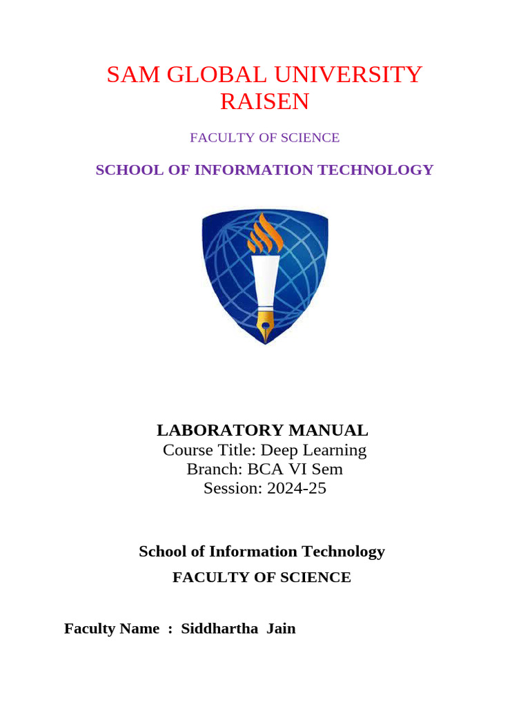 Deep Learning Lab Manual Sgu 1 | PDF | Deep Learning | Image Segmentation