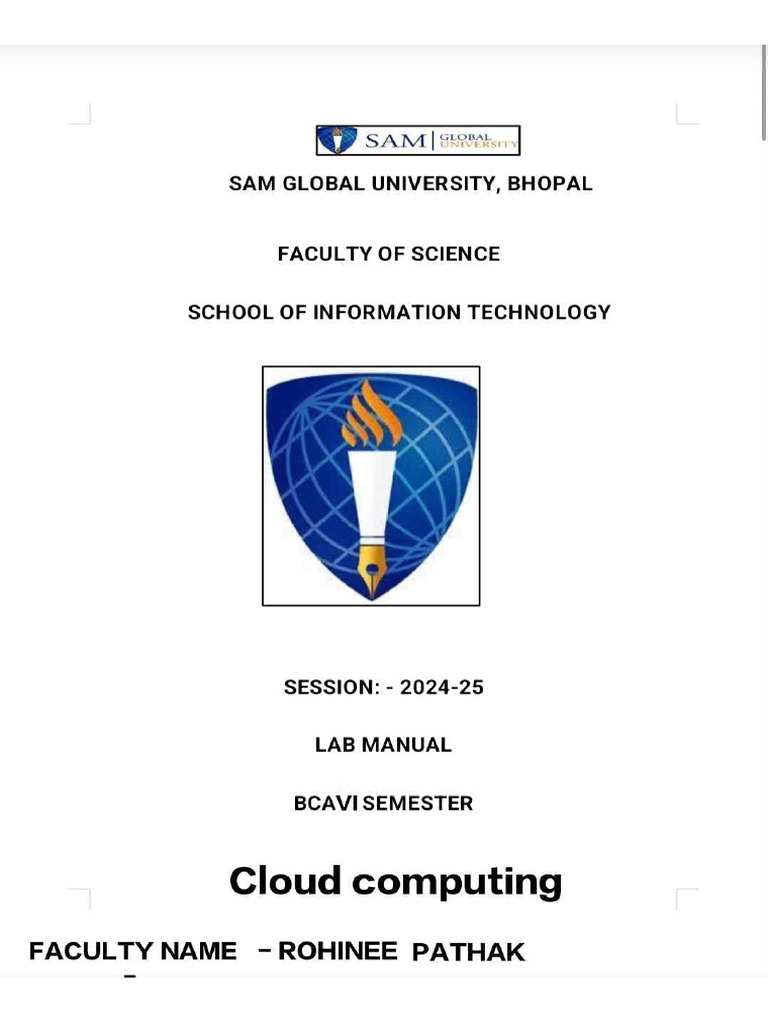 Cloud Computing Laboratory Lab Manual | PDF
