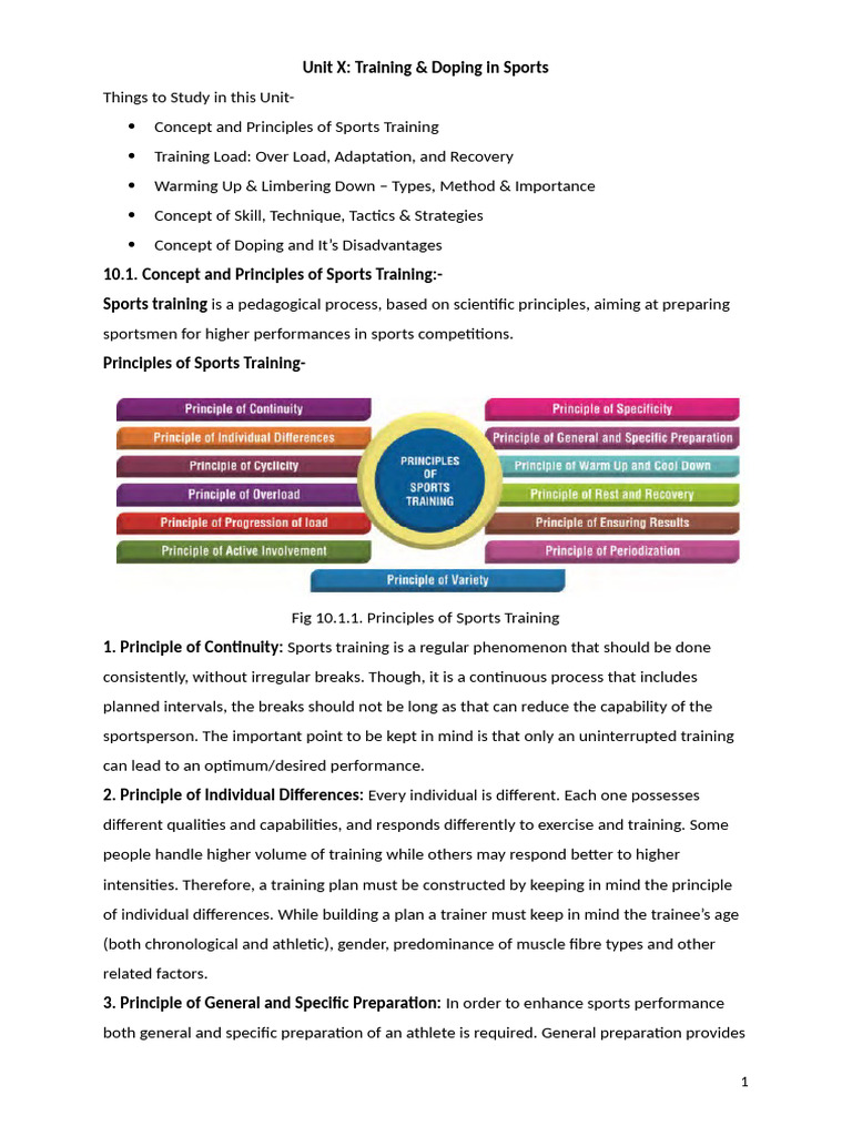 PHE XI-Unit X Study Material | PDF | Doping In Sport | Running