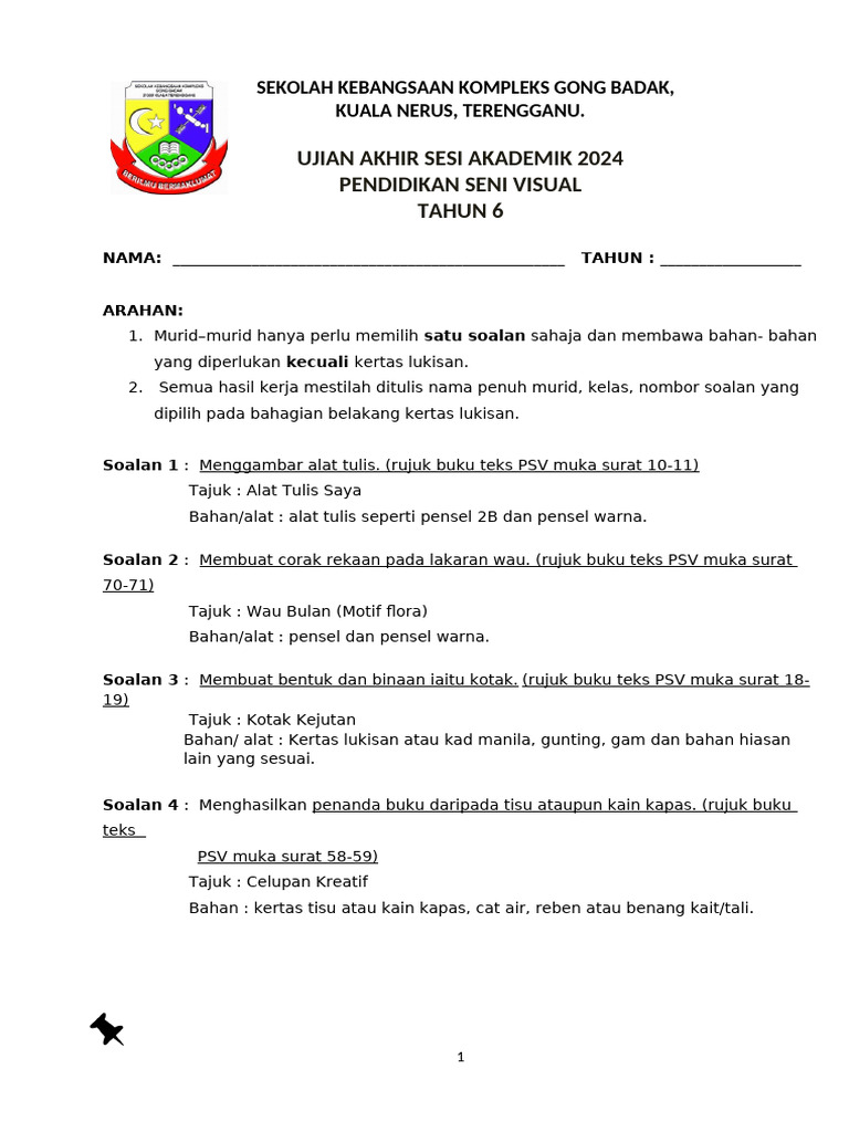 Soalan PSV Amali Tahun 6 | PDF
