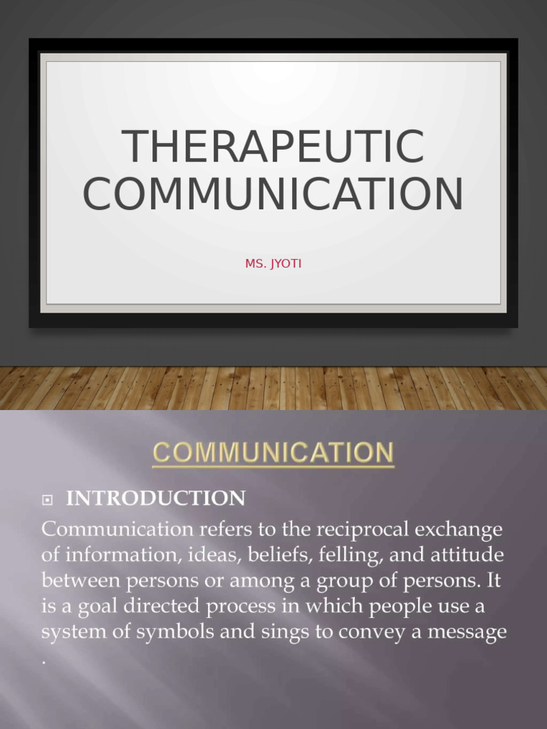 Therapeutic Communication | PDF
