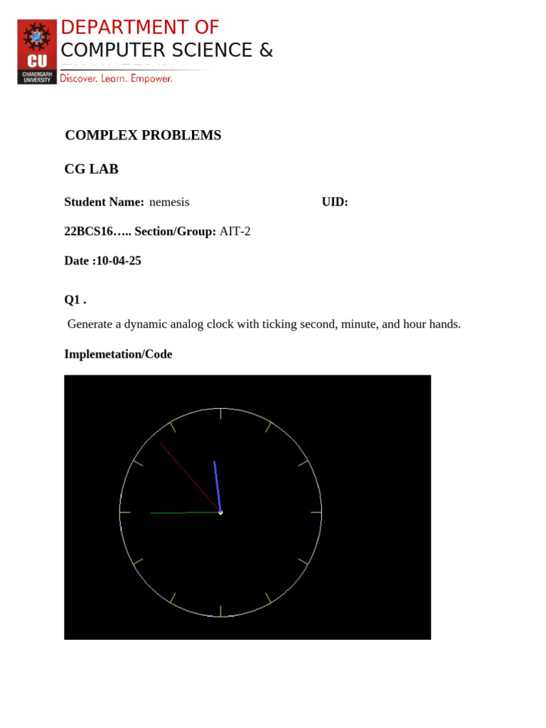 CG LAB Complex UPDATEd Problems | PDF | Computer Programming | C++