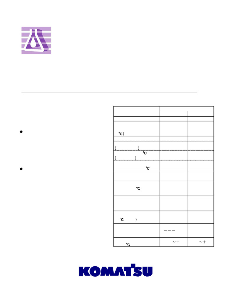 PDS Komatsu Genuine Lithium EP Grease G2 - LI G0 - LI | PDF | Materials ...