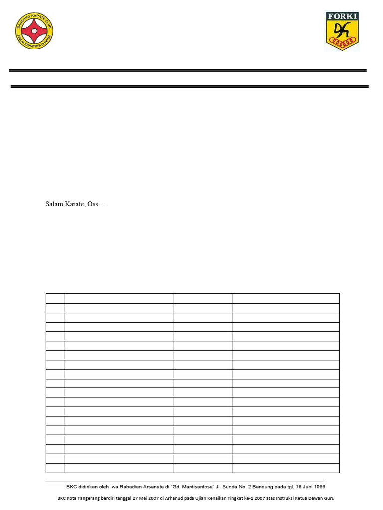 Surat Pemanggilan Atlet BKC 2025 | PDF