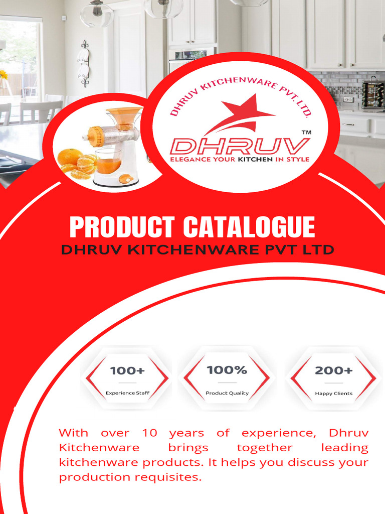 Dhruv Kitchenware Cataloge | PDF | Food And Drink Preparation | Domestic Implements