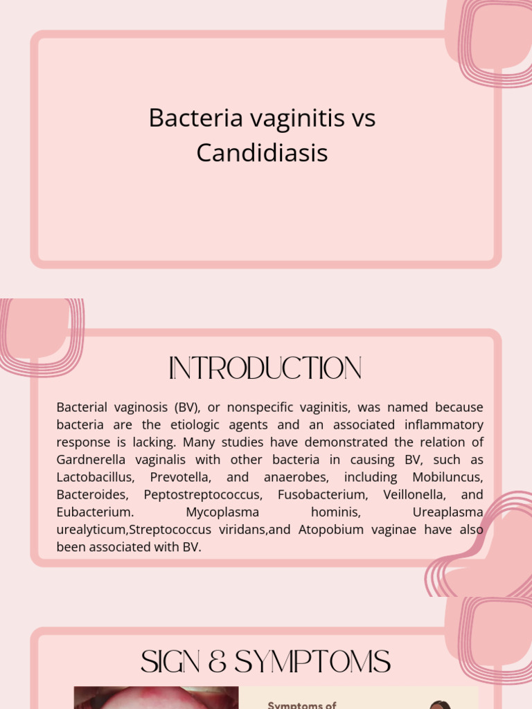 Bacteria Vaginitis Vs Candidiasis | PDF