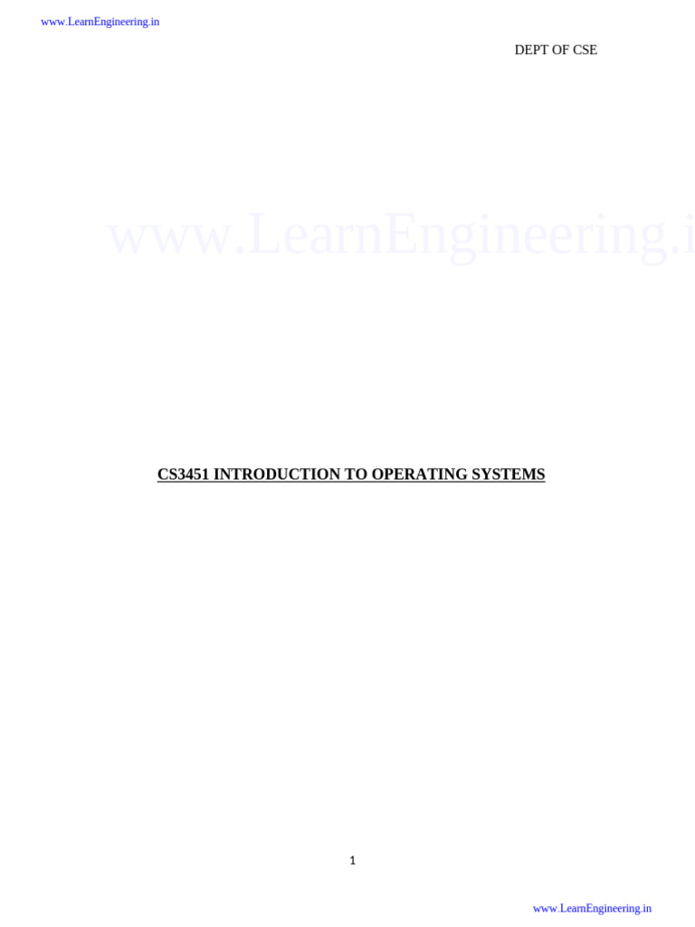 To Convert Cs3451 Operating System 01- By Www.learnengineering.in | PDF | Operating System ...