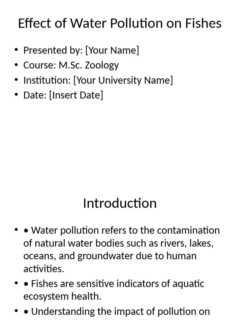 Impact of Water Pollution on Fish | PDF | Water Pollution | Environment