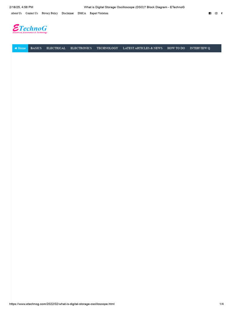 What Is Digital Storage Oscilloscope (DSO) - Block Diagram - ETechnoG | PDF | Electronic ...